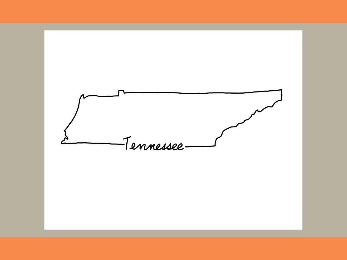 Tennessee Coloring Page: State Map Activity, Symbols, and USA Geography ...