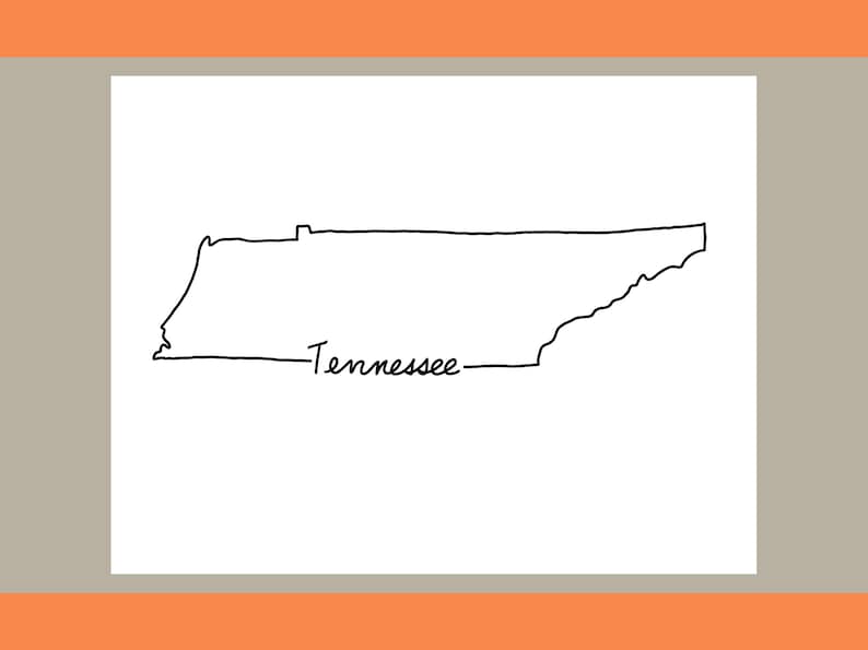 Tennessee Coloring Page Printable, State Map Packet, Travel Poster ...
