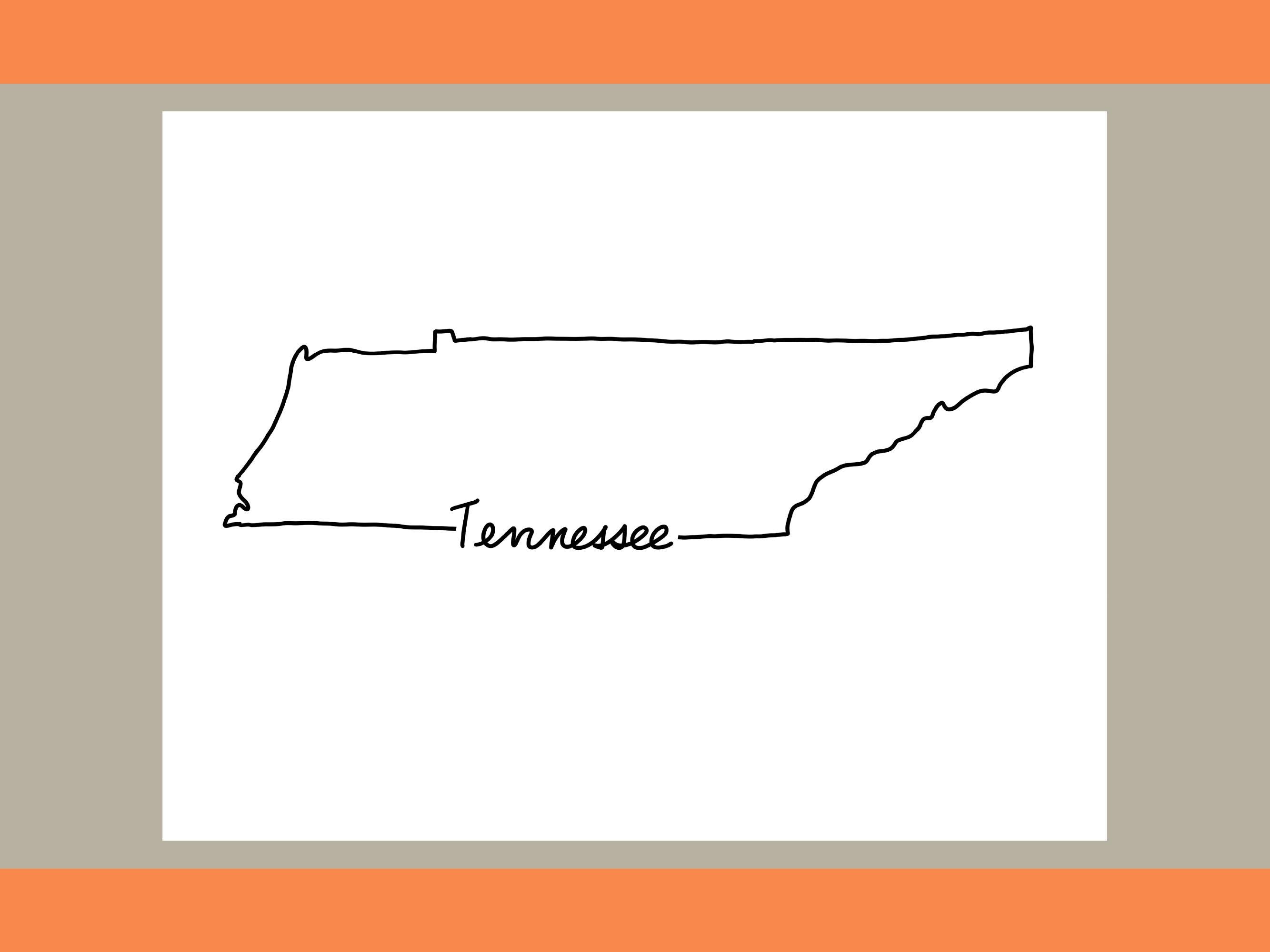Tennessee Coloring Page Printable, State Map Packet, Travel Poster ...
