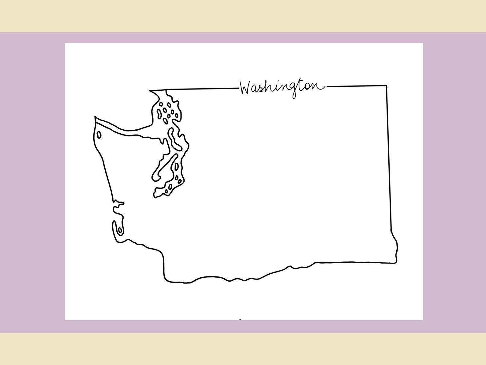 Washington Coloring Page Washington State Map Washington - Etsy