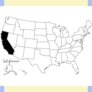 California Map Coloring Page: State Symbols, Cities (digital Download ...