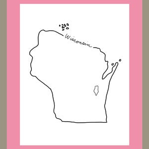 Wisconsin Coloring Page: State Map Activity, Symbols, and USA Geography ...