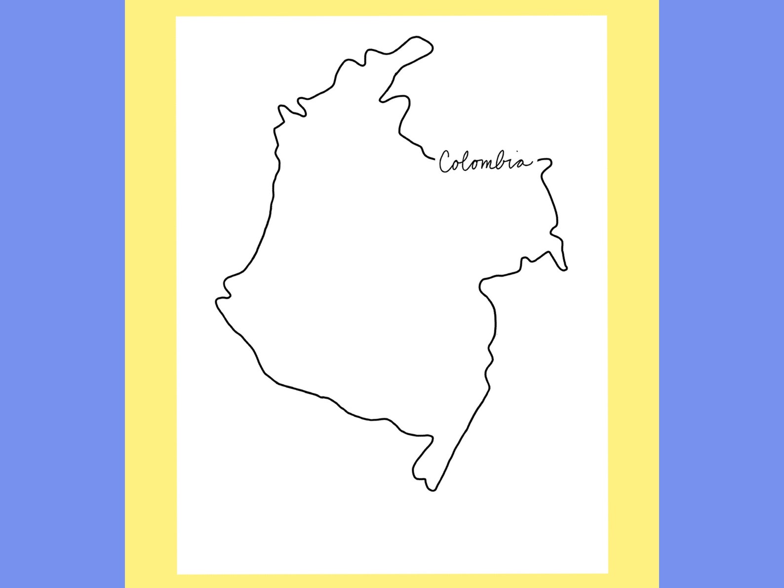 Colombia Coloring Page: Map Activity, Symbols, and South America ...