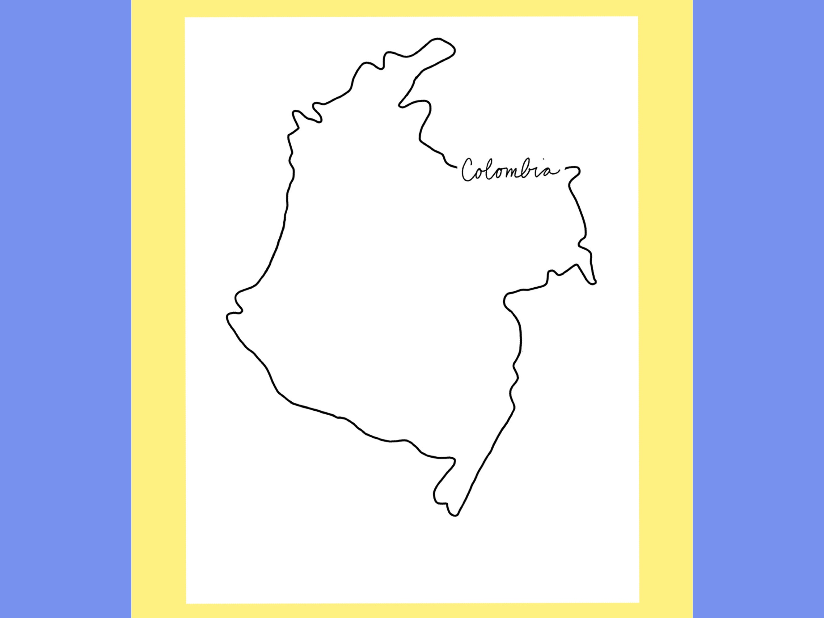 Colombia Coloring Page: Map Activity, Symbols, and South America ...
