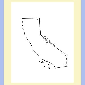 California Map Coloring Page: State Symbols, Cities (digital Download ...
