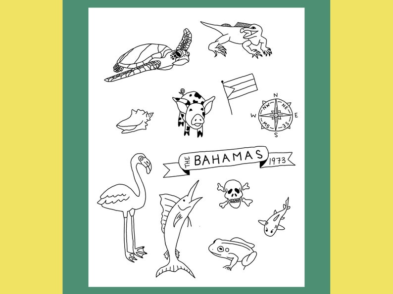 Bahamas Coloring Page: Map Activity, Symbols, and Caribbean Geography ...