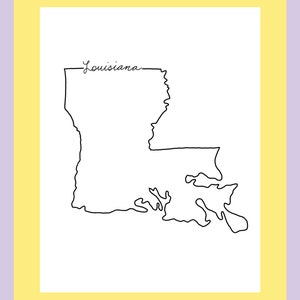 Louisiana Coloring Page Printable, State Map Worksheet, Travel Poster ...