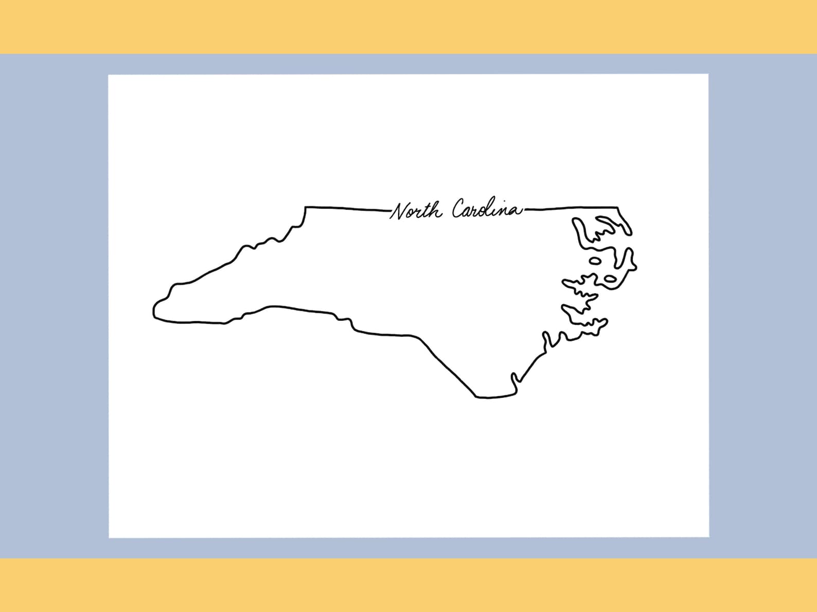 North Carolina Coloring Page Printable, State Map Worksheet, Travel ...