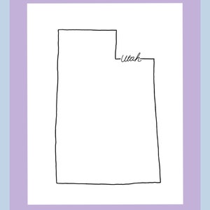 Utah Coloring Page: State Map Activity, Symbols, and USA Geography ...