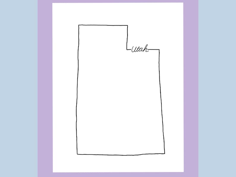 Utah Coloring Page: State Map Activity, Symbols, and USA Geography ...