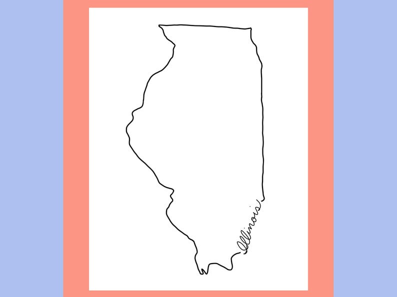 Illinois Coloring Page: State Map Activity, Symbols, and USA Geography ...