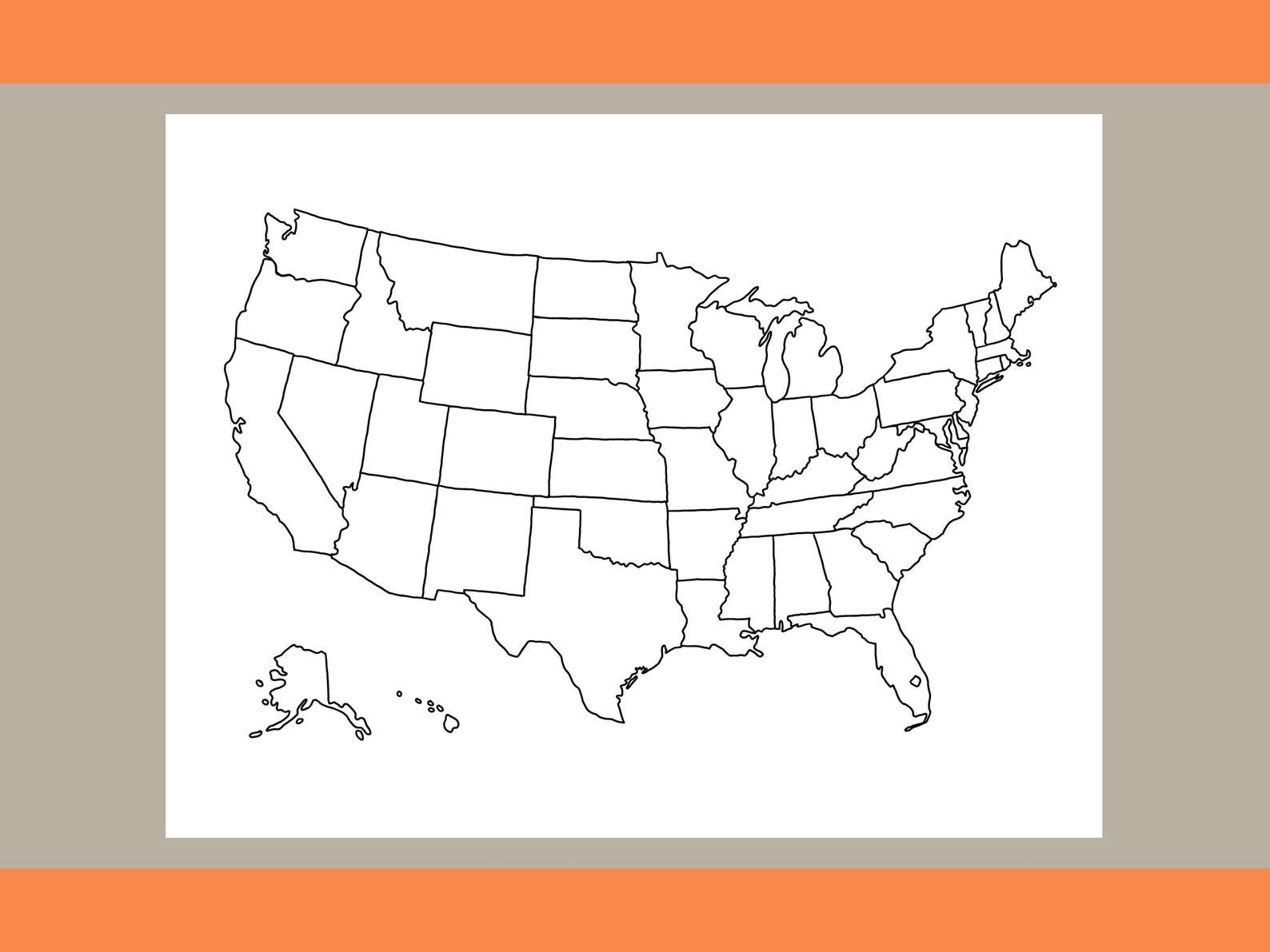 Tennessee Coloring Page: State Map Activity, Symbols, and USA Geography ...