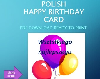 Polish Happy Birthday Card - Etsy
