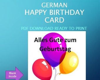 German Language Birthday Card - Etsy