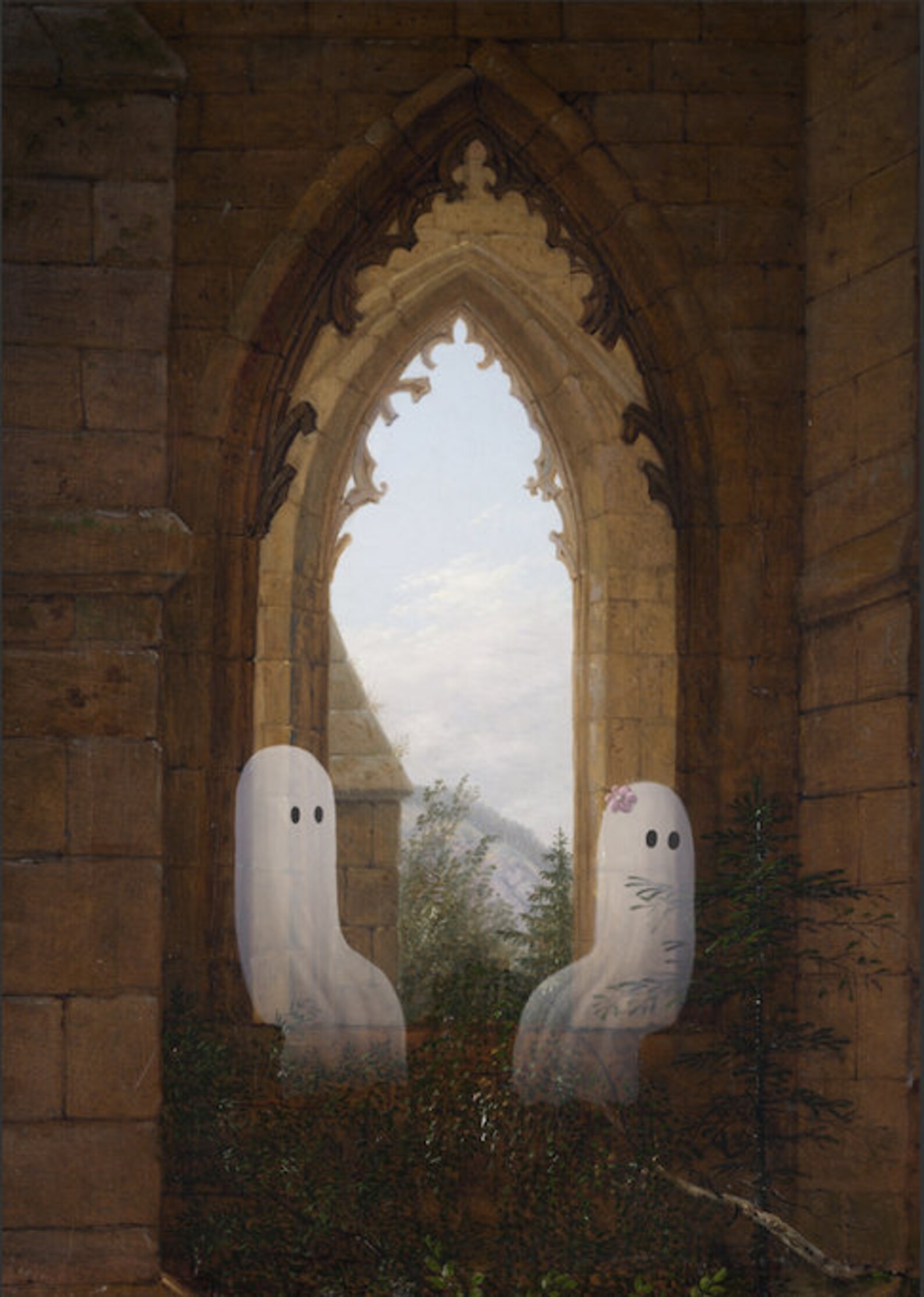 A4 Fine Art Ghost archway Love Print Spooky Cute Halloween - Etsy