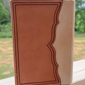 Hand Tooled Leather Notebook Cover Memo Pad Padfolio | Etsy