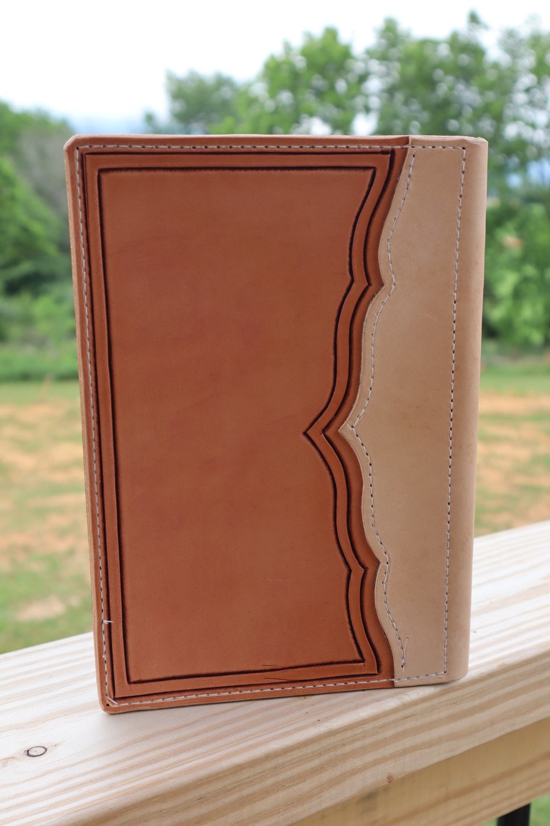 Hand Tooled Leather Notebook Cover Memo Pad Padfolio - Etsy