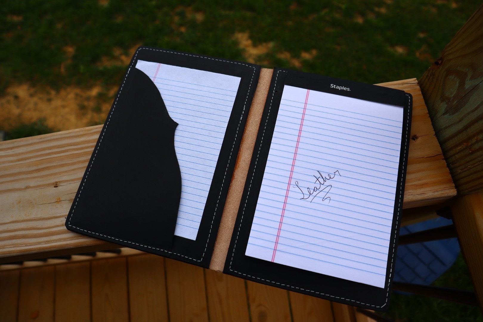 Hand Tooled Leather Notebook Cover Memo Pad Padfolio - Etsy