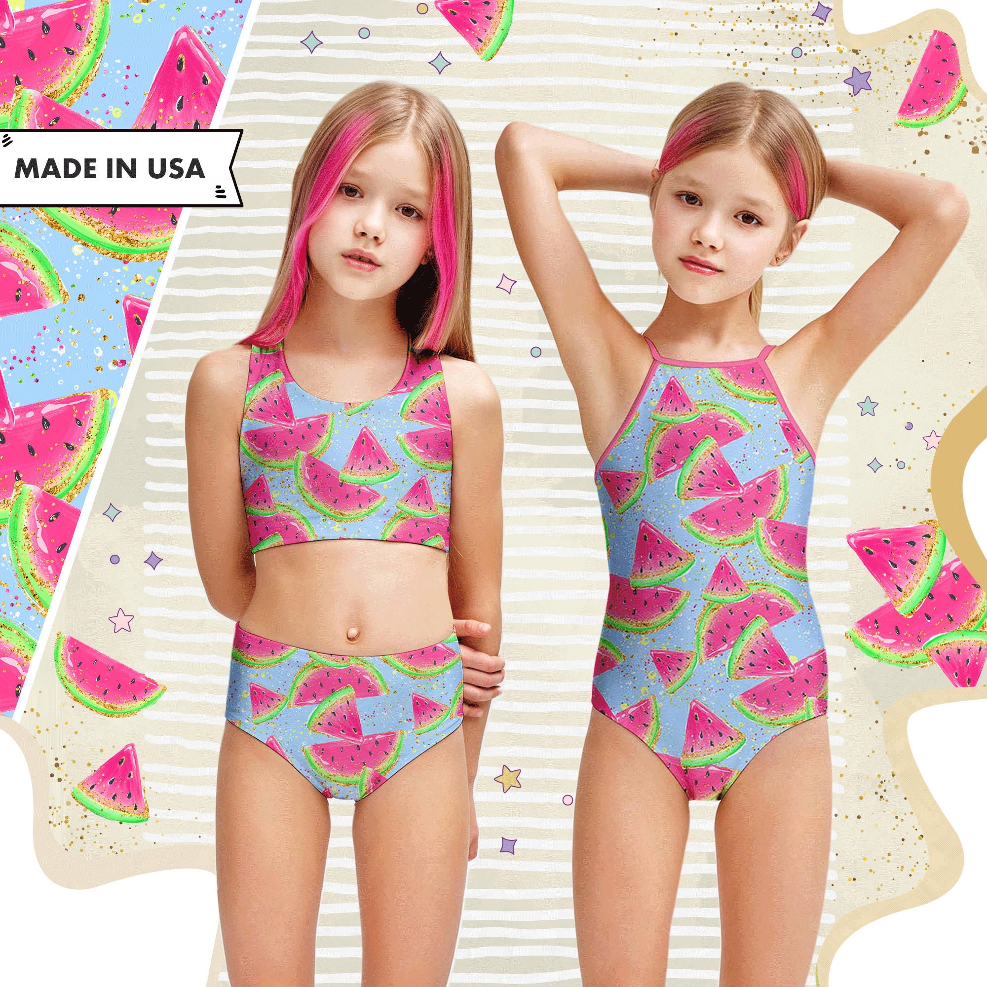 Watermelon Swimsuit Toddler Girl Swimwear Swimming Costume - Etsy