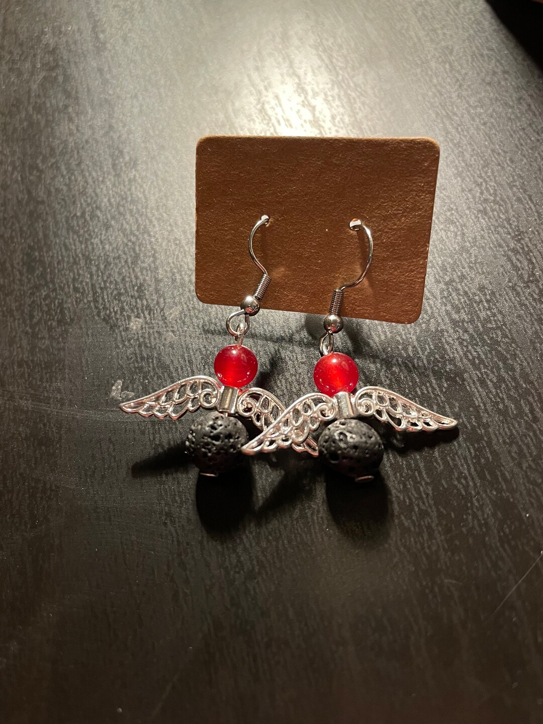 Good Omens Inspired Earrings Crowley Style: Fallen Angel - Etsy