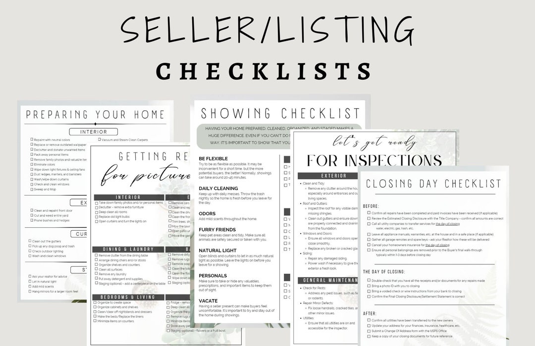 Seller's Checklist/realtor Marketing/canva/template/real Estate/realtor ...