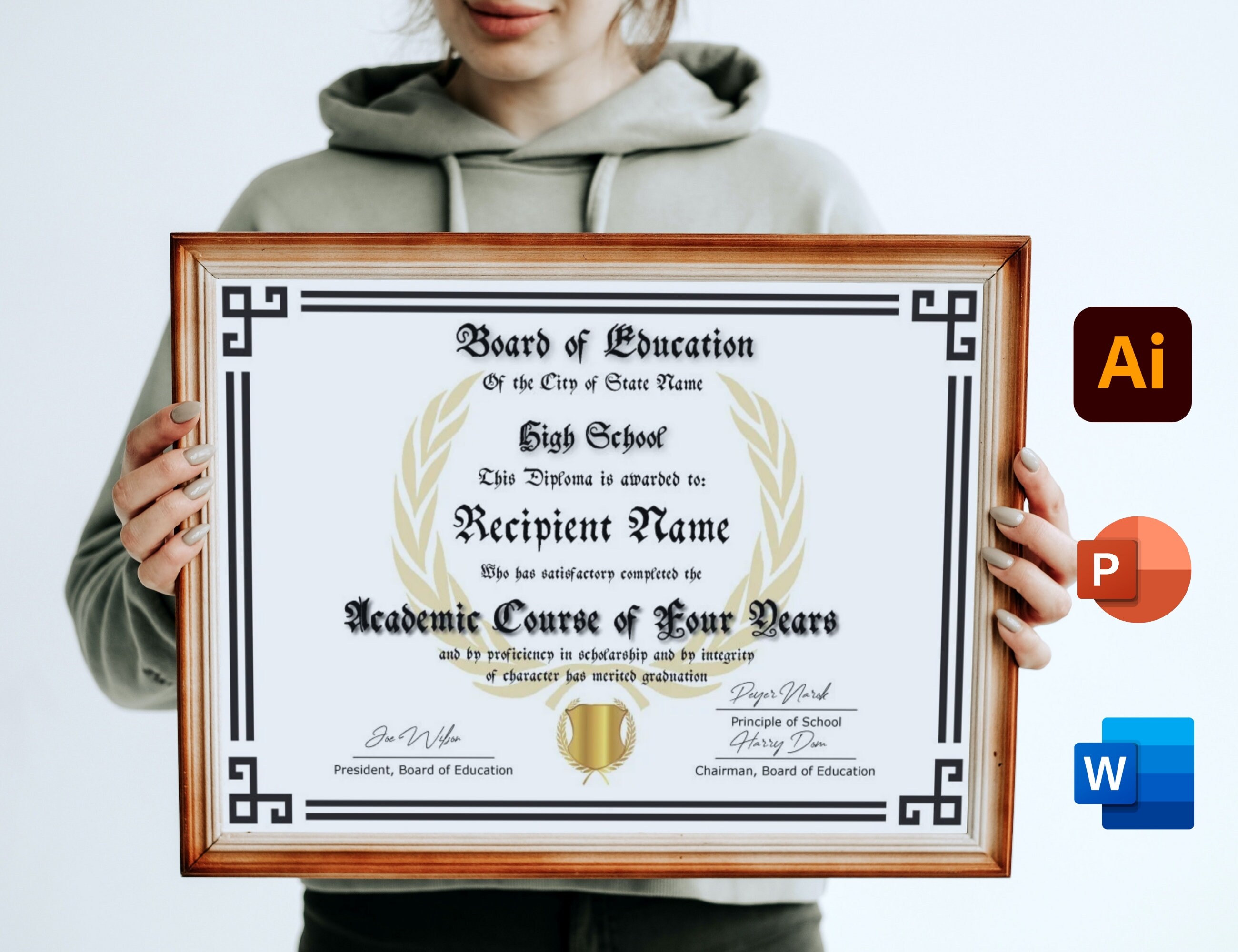 Editable Fake Diploma Diploma Template High School Diploma - Etsy Canada