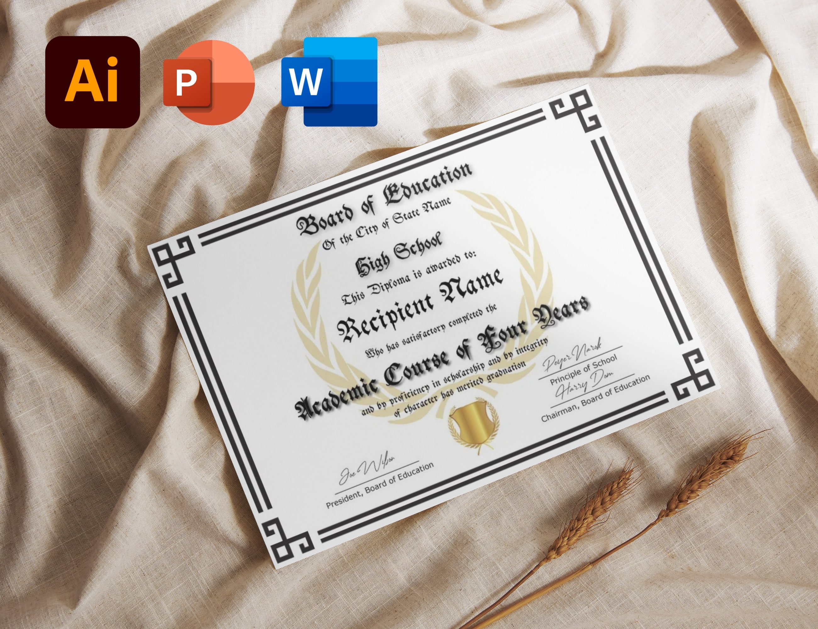 Editable Fake Diploma Diploma Template High School Diploma - Etsy Canada