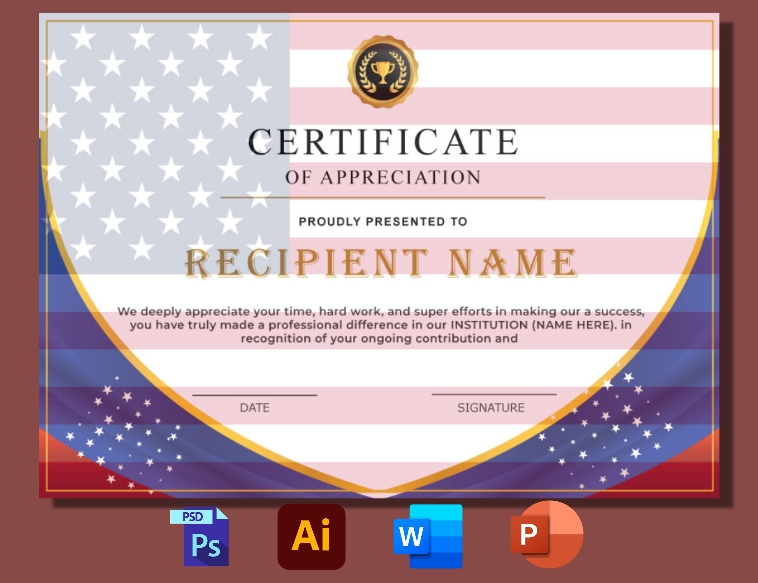 American Certificate of Appreciation Template, Certificate of ...