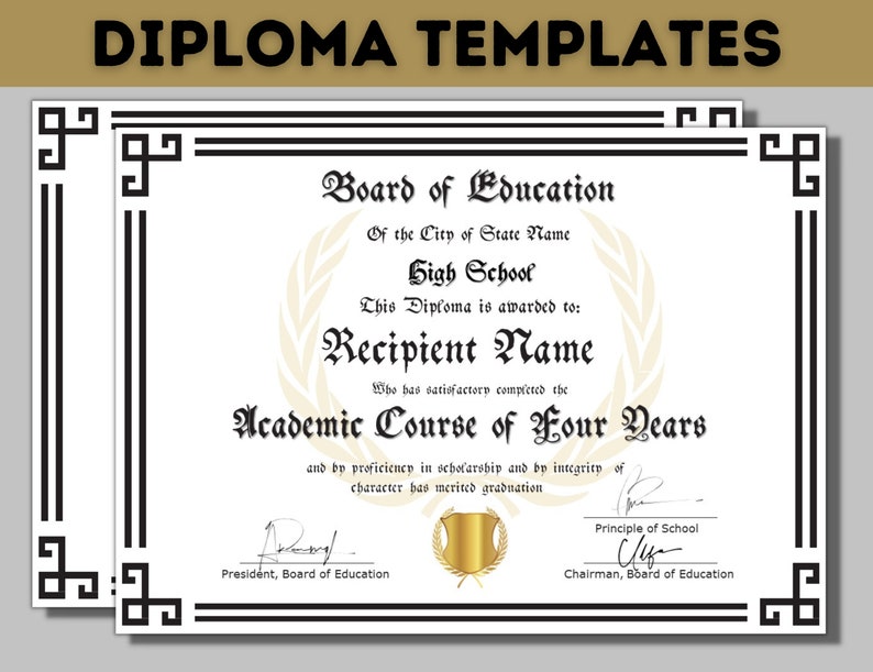 Editable Fake Diploma Diploma Template High School Diploma Fake High ...