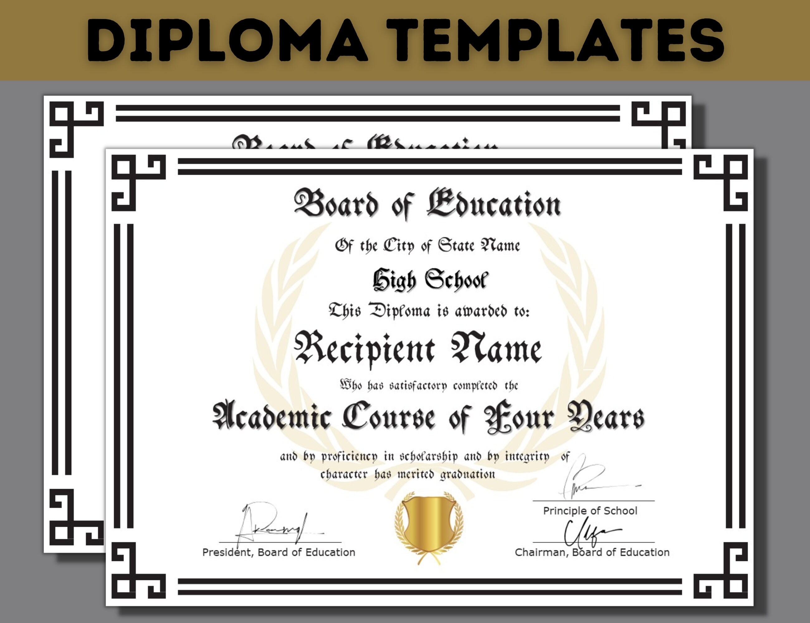 Editable Fake Diploma Diploma Template High School Diploma Fake High ...