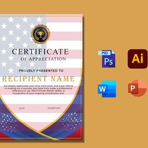 American Certificate of Appreciation Template, Certificate of ...
