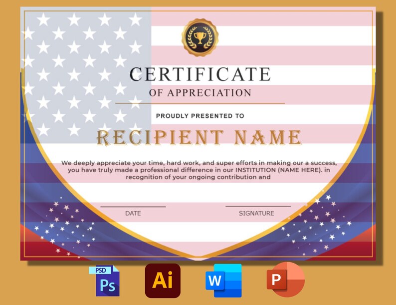 American Certificate of Appreciation Template, Certificate of ...