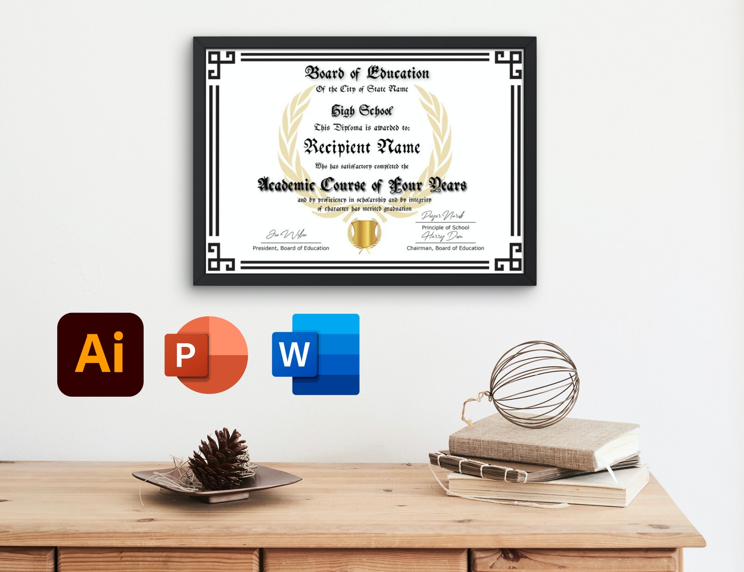 Editable Fake Diploma Diploma Template High School Diploma - Etsy Canada