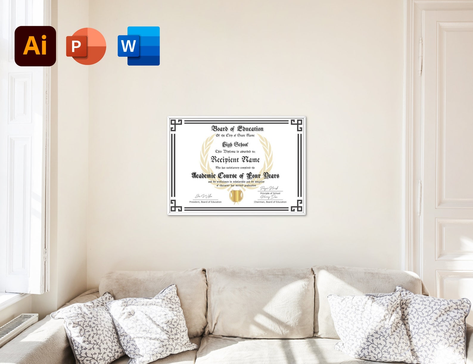 Editable Fake Diploma Diploma Template High School Diploma - Etsy Canada