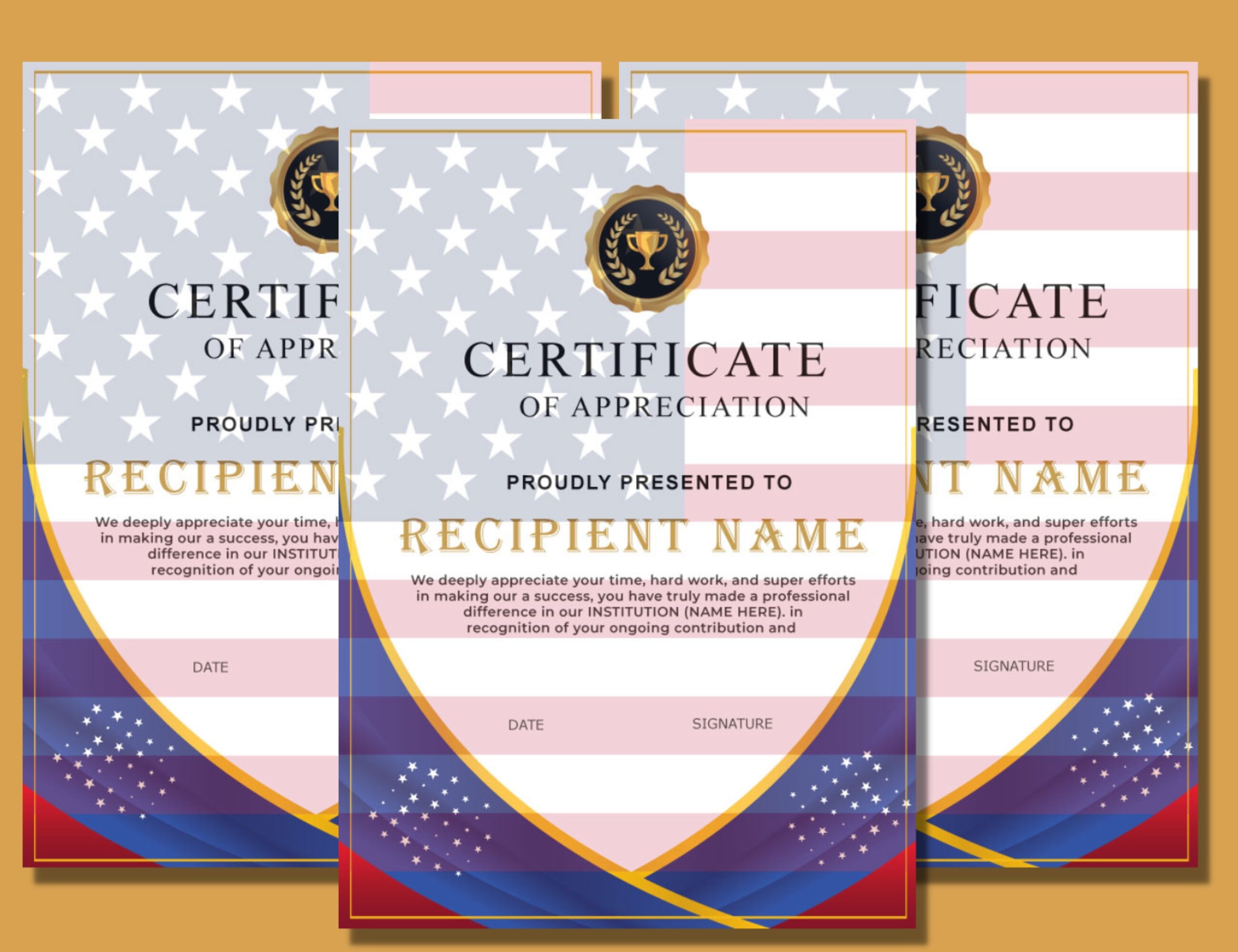 American Certificate of Appreciation Template, Certificate of ...
