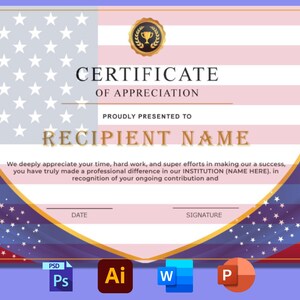 American Certificate of Appreciation Template, Certificate of ...