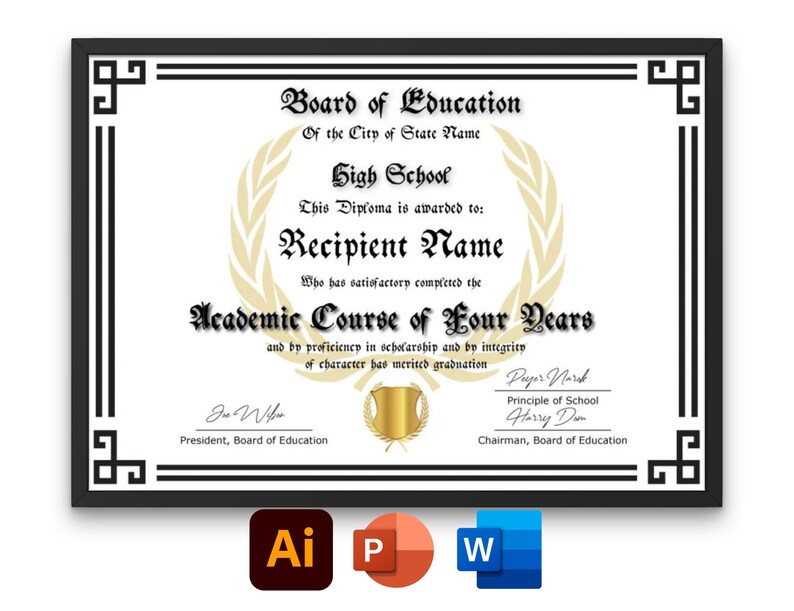 Editable Fake Diploma Diploma Template High School Diploma - Etsy