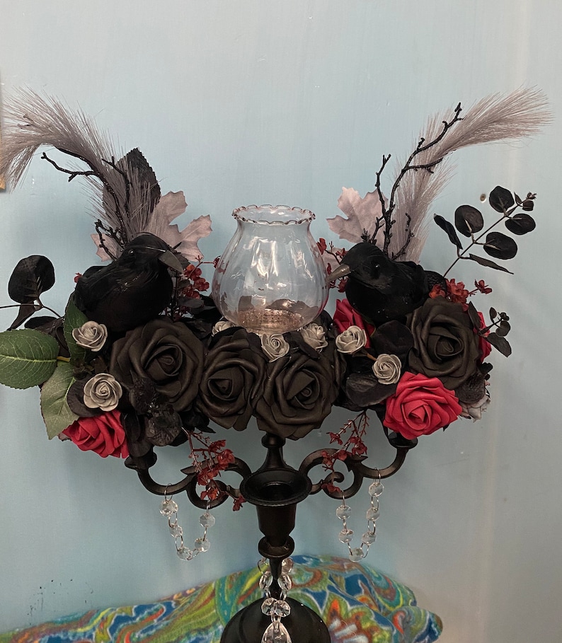 Gothic Raven Candelabra Centerpiece - Etsy