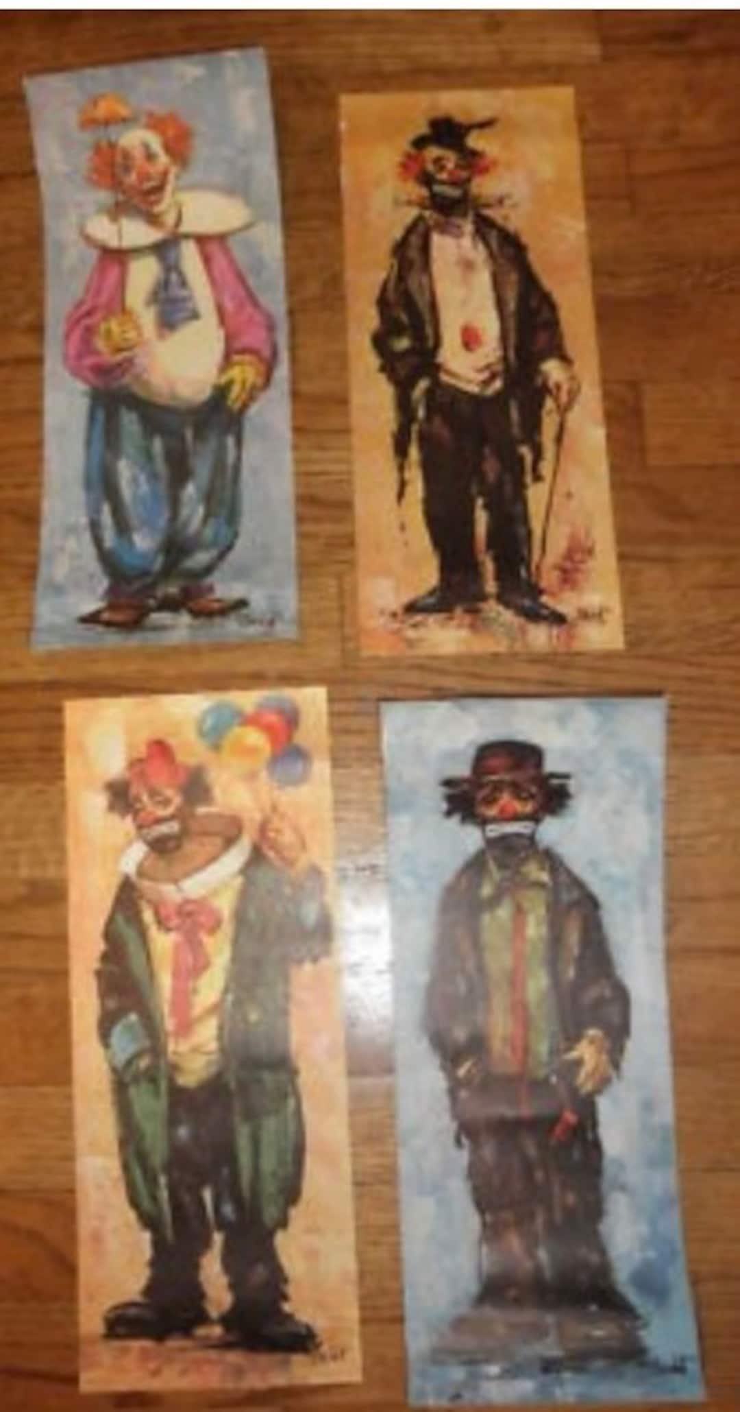 Set of 4 Clown Prints by Bardot - Etsy