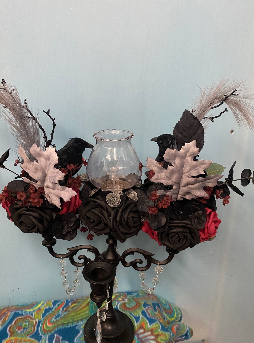 Gothic Raven Candelabra Centerpiece - Etsy