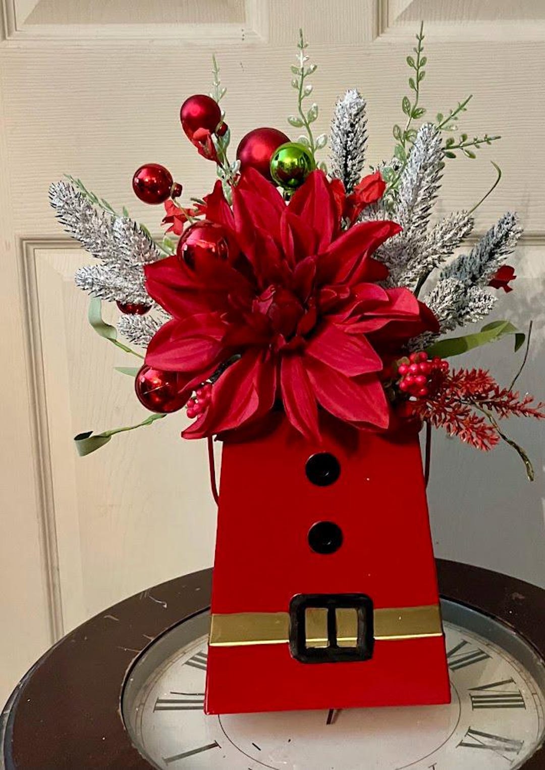Santa Pants Flower Arrangement Centerpiece - Etsy