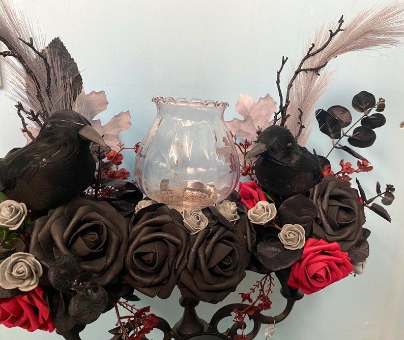 Gothic Raven Candelabra Centerpiece - Etsy