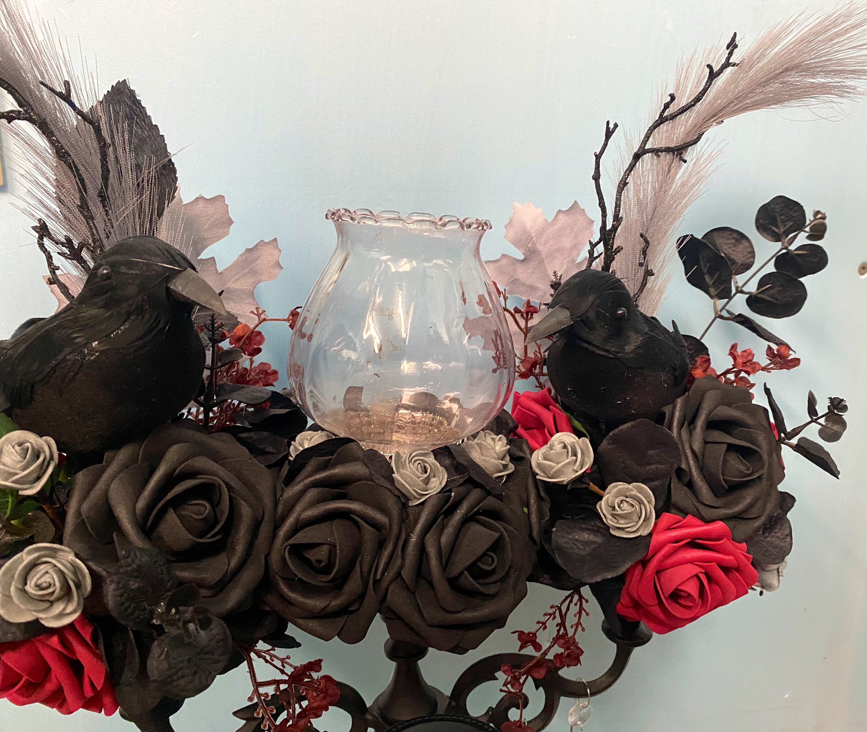 Gothic Raven Candelabra Centerpiece - Etsy