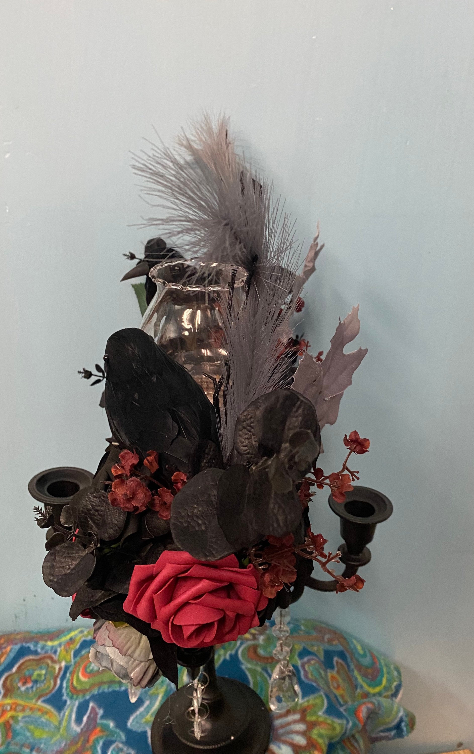 Gothic Raven Candelabra Centerpiece - Etsy