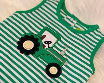 Little Red Tractor With Text Bubble SSCD Faux Applique PNG, Digital ...