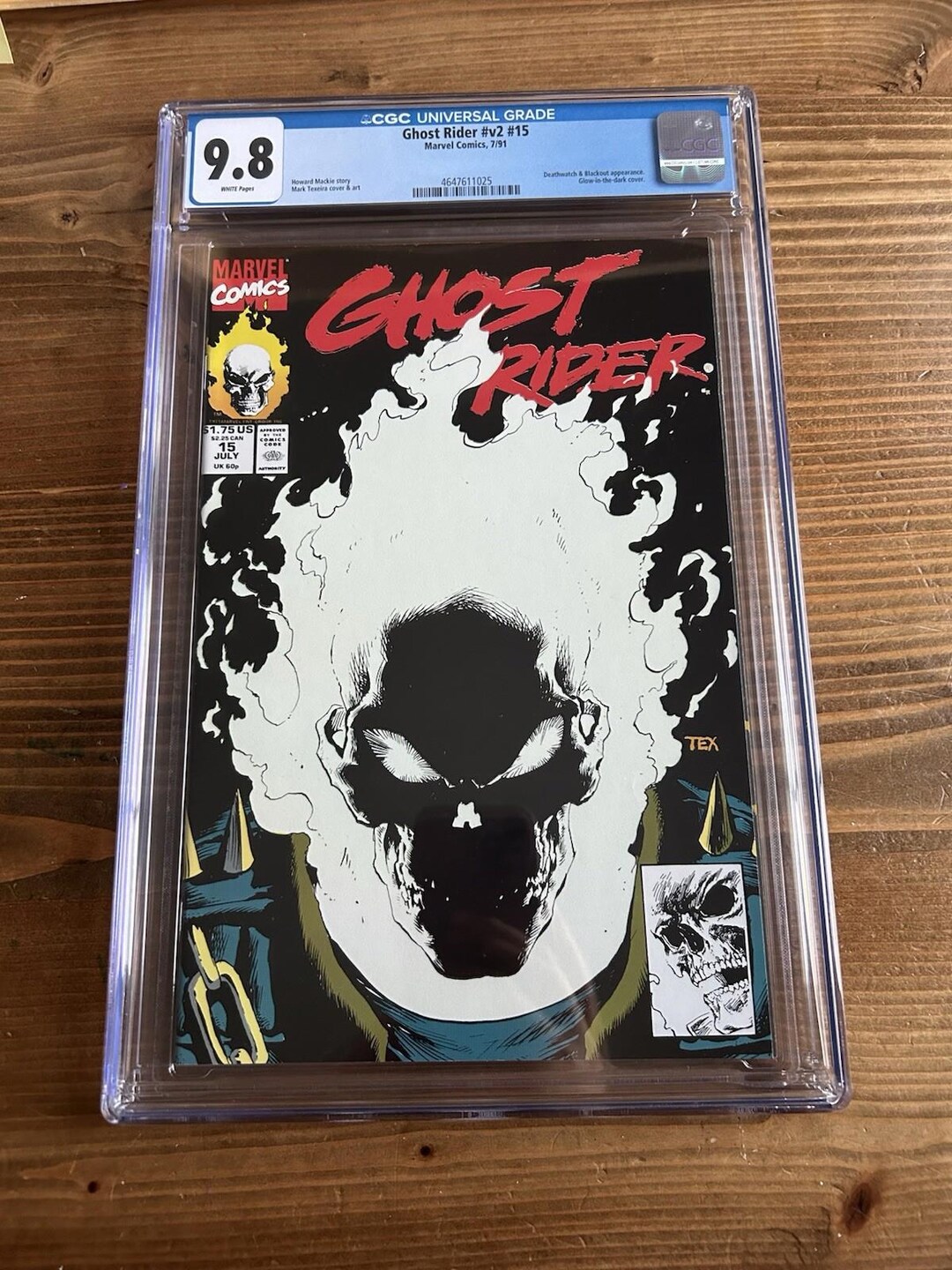 Ghost Rider #15 Marvel Comics 1991 CGC 9.8 White Pages First Print Glow ...