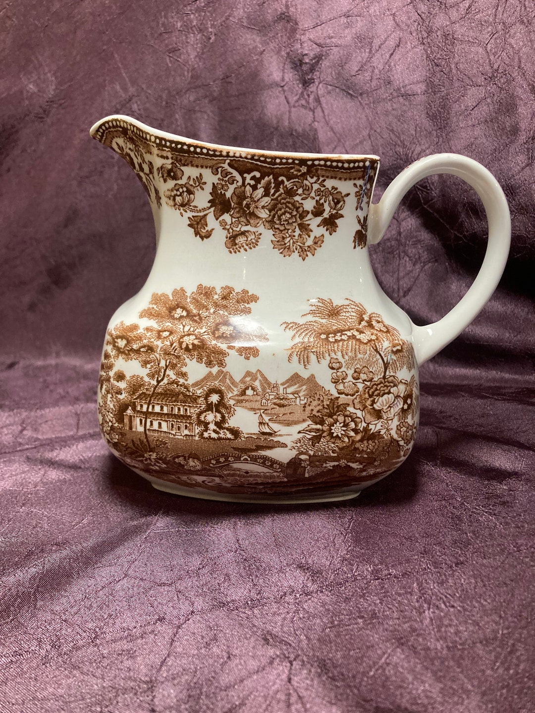 Alfred Meakin Tonquin Pitcher Brown Transferware Staffordshire England ...