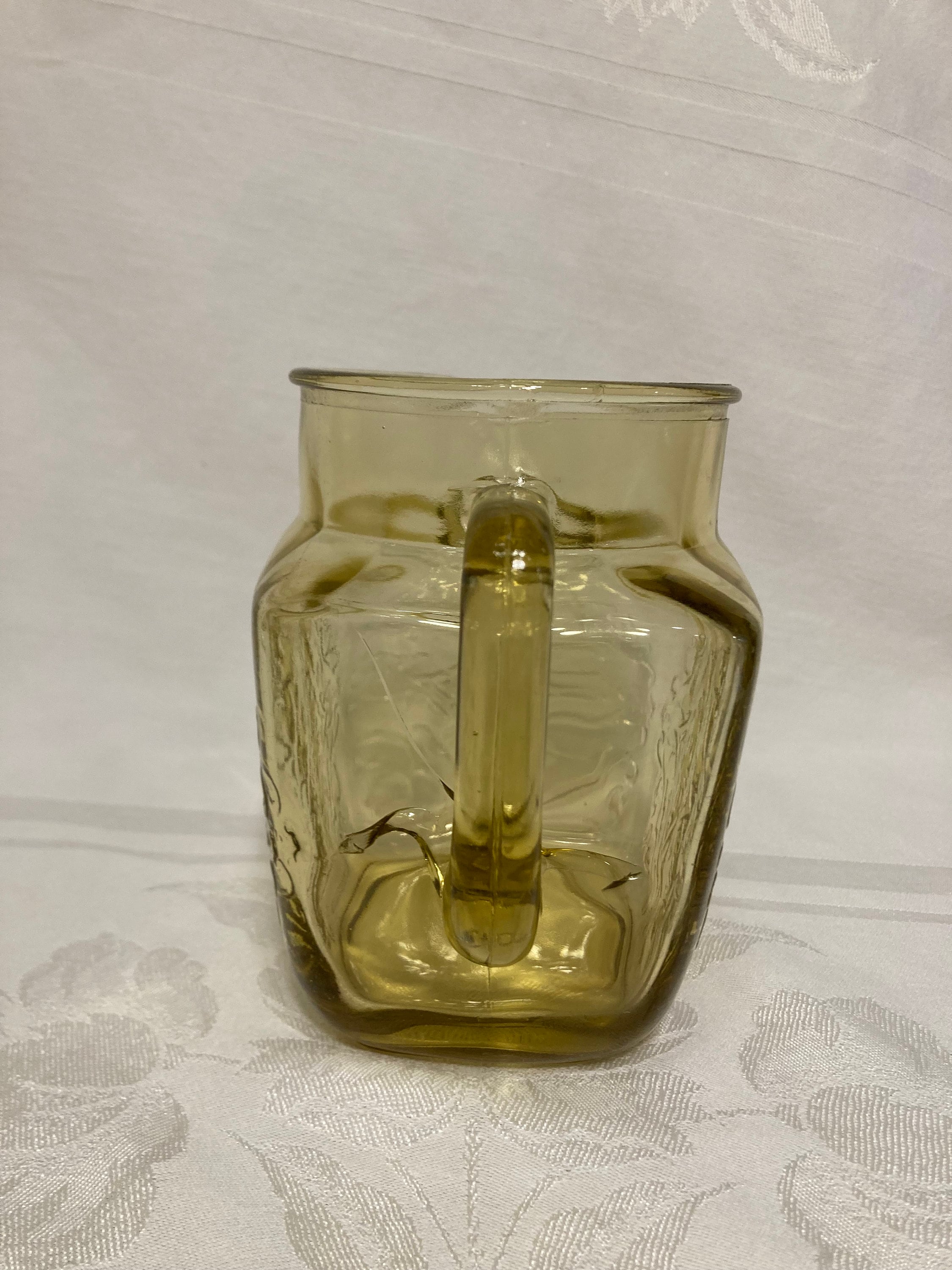 Federal Depression Glass Pitcher Madrid Pattern Yellow Amber Jug Juice ...