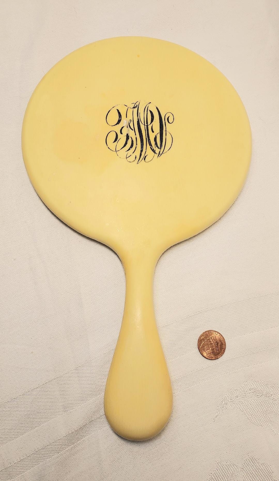Antique Hand Mirror Monogram Bakelite Celluloid Dupont 1920s 1930s ...