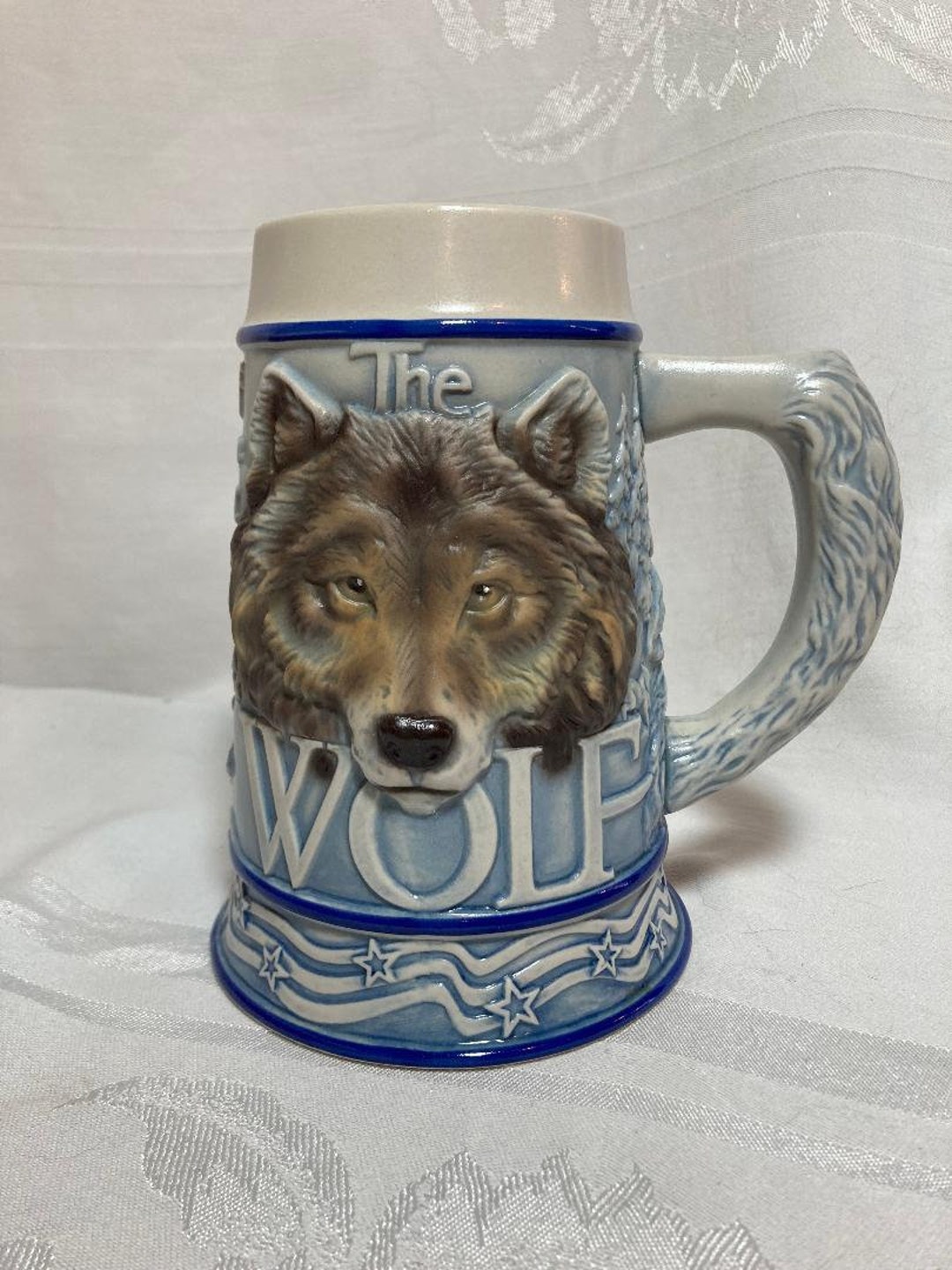 Wolf Beer Stein by Tom O'brien American Animal Stein Vintage 2000 3D ...